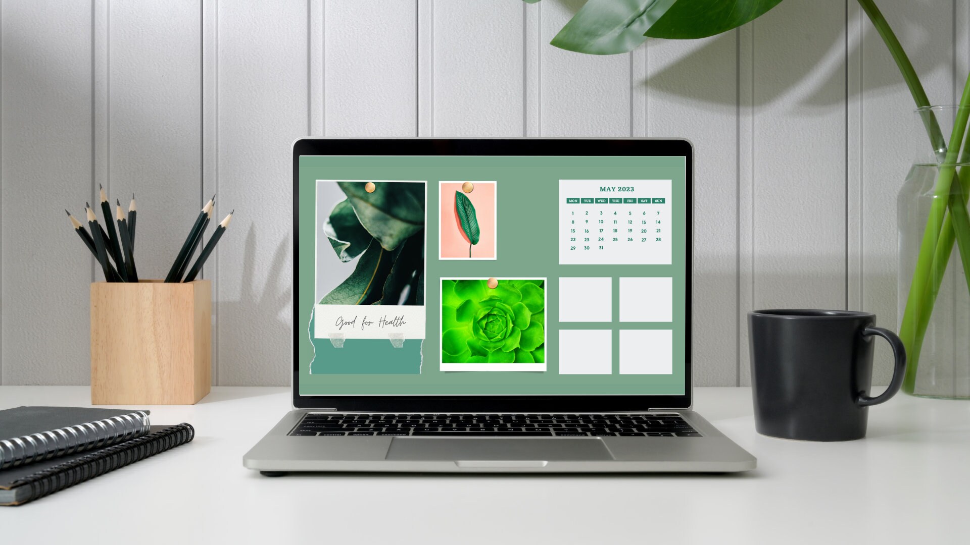 2024 Desktop Wallpaper Organizer, Computer Background Calendar, Digital ...