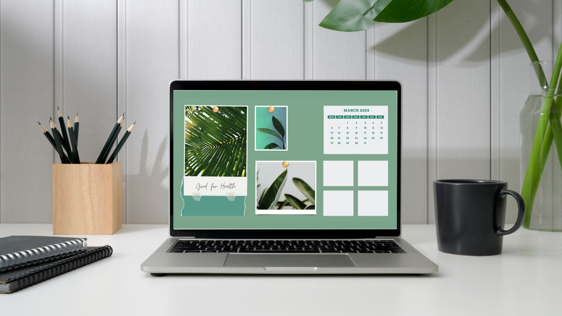 2023 Desktop Wallpaper Organizer, Computer Background Calendar, Digital ...