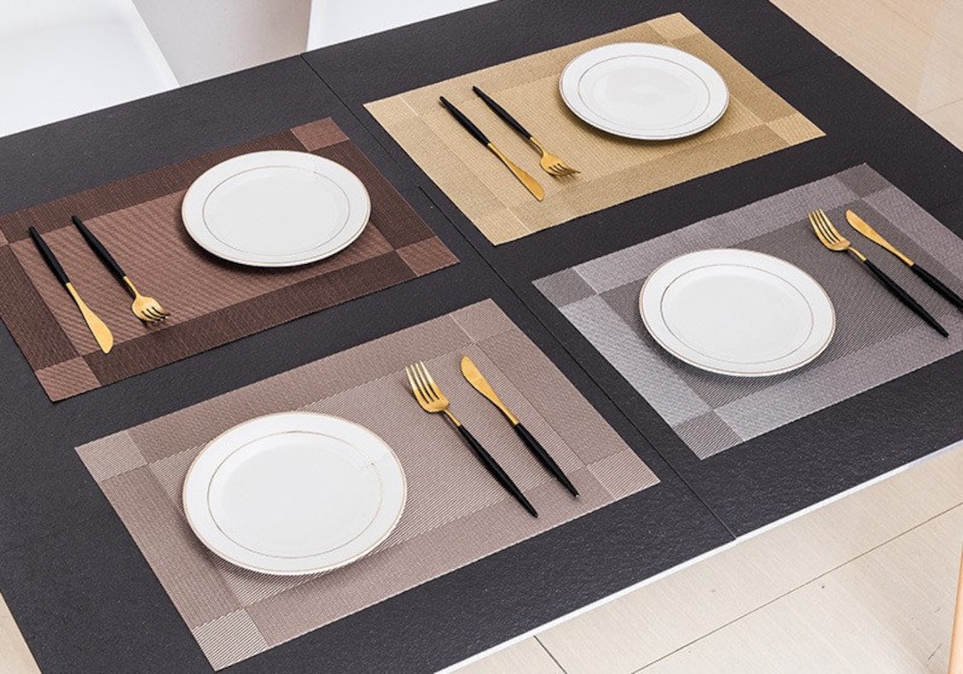 PVC Placemats Set of 4 | Washable Dining Table Decor, Boho Scandinavian ...