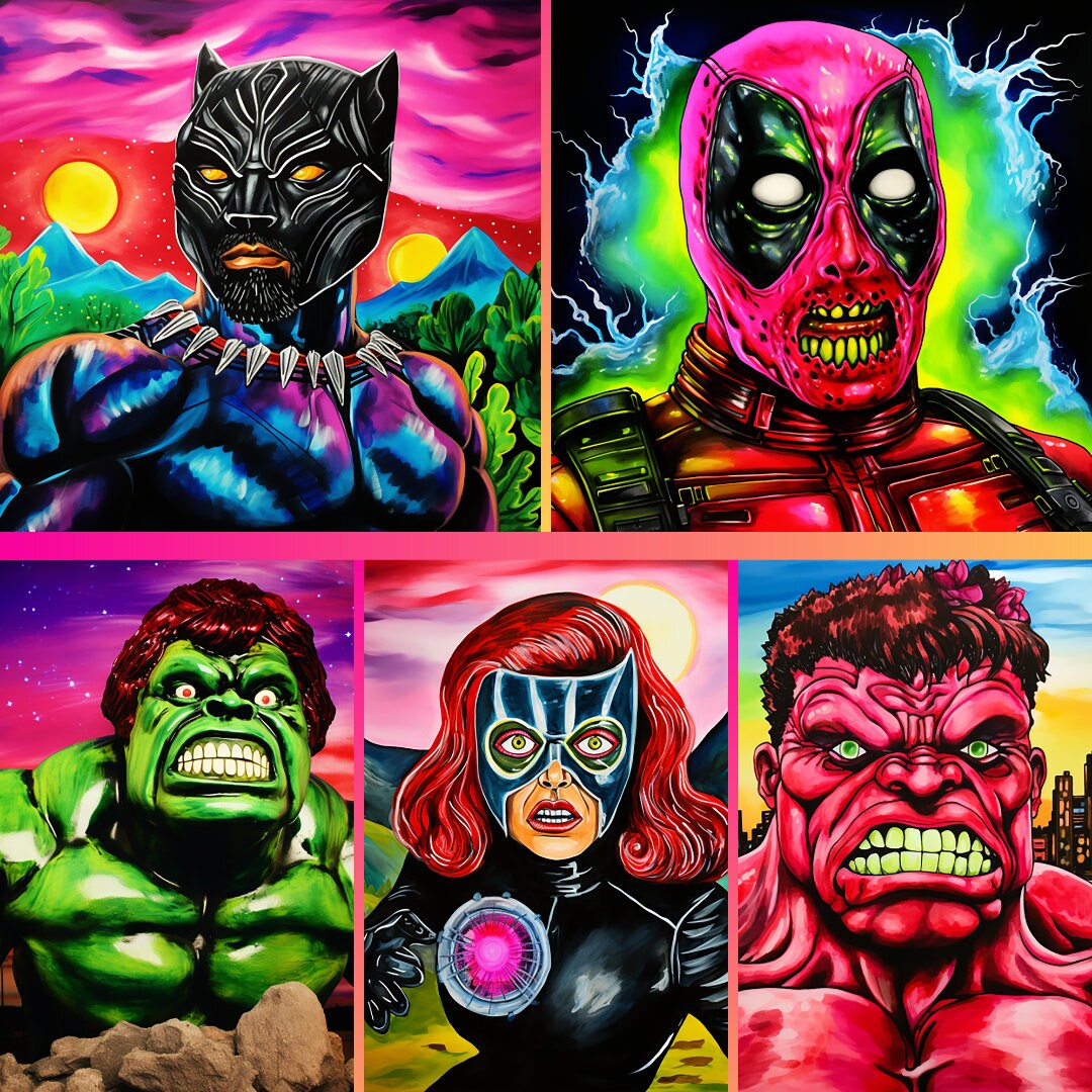 Set of 20 Marvel Vintage Water Color Digital Downloads, High Quality ...
