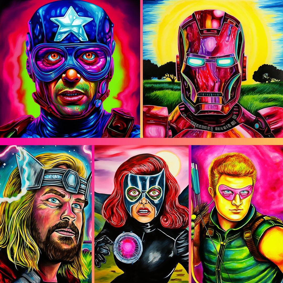 Set of 20 Marvel Vintage Water Color Digital Downloads, High Quality ...