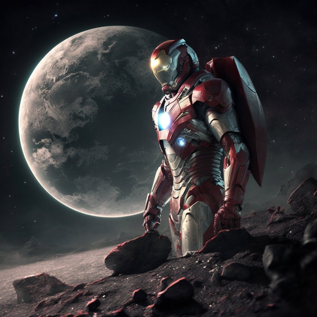 Iron Man on the Moon Digital Download - Etsy