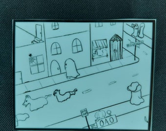 Ghost Town Drawing - Etsy