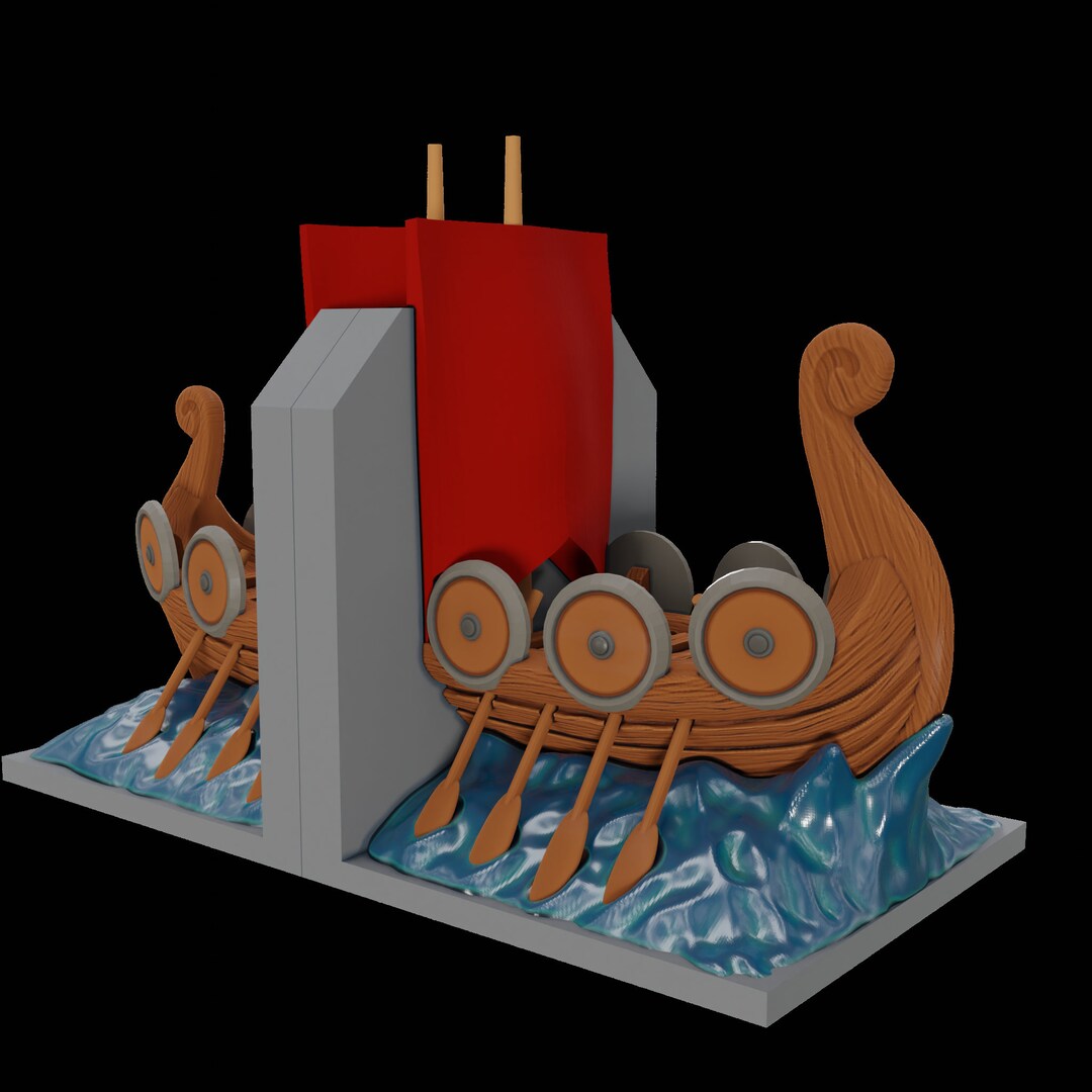 Viking Long Ship Bookends Xykit the Level Up - Etsy