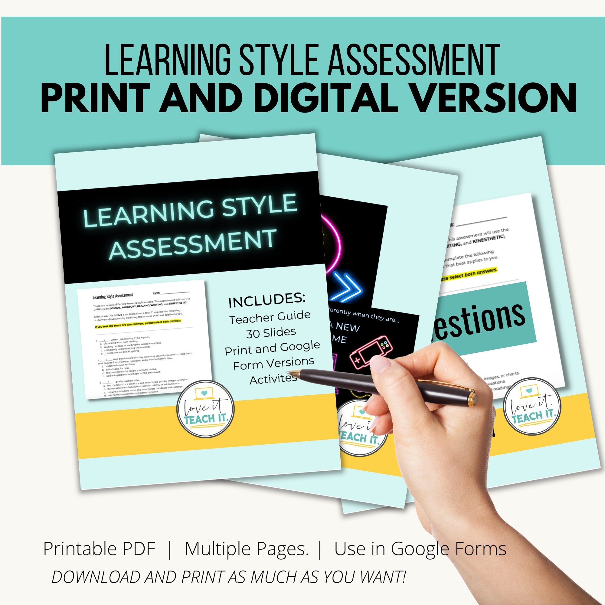 Learning Style Assessment Learning Style Quiz Learning Style for ...