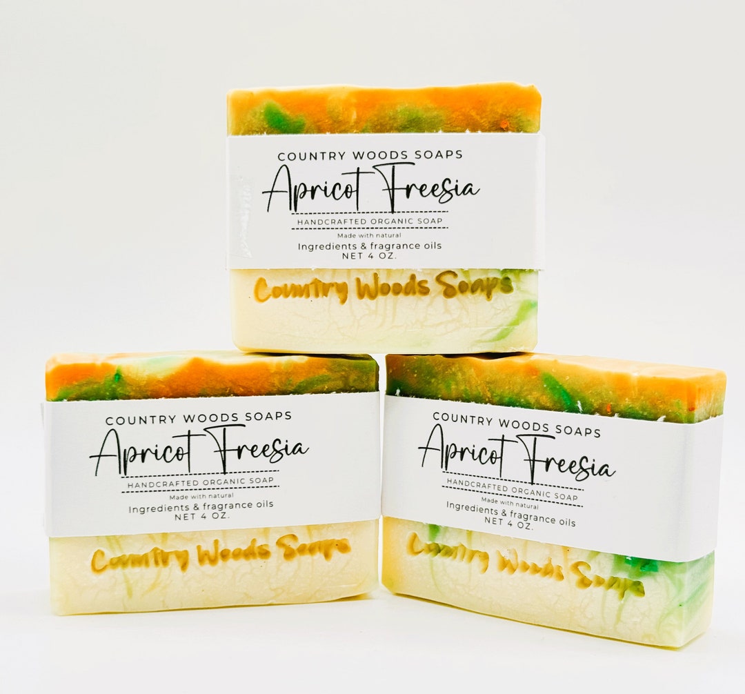 Apricot Freesia Scented Soap, Handmade Soap, Cold Process Soap, Shea ...