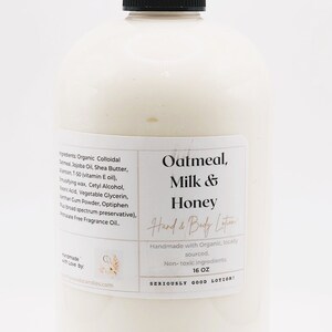Oatmeal Milk and Honey Lotion for Dry Itchy Skin, Soothing Lotion for ...