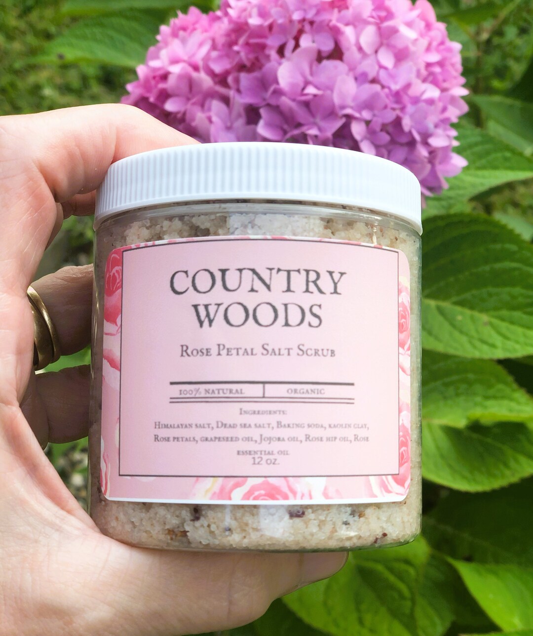 Rose Petals Salt Scrub, Deep Cleansing Scrub, Moisturizing Rose Hip Oil ...