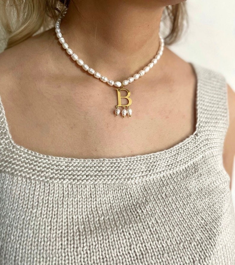 Anne Boleyn Necklace Custom Initial Necklace With Natural - Etsy