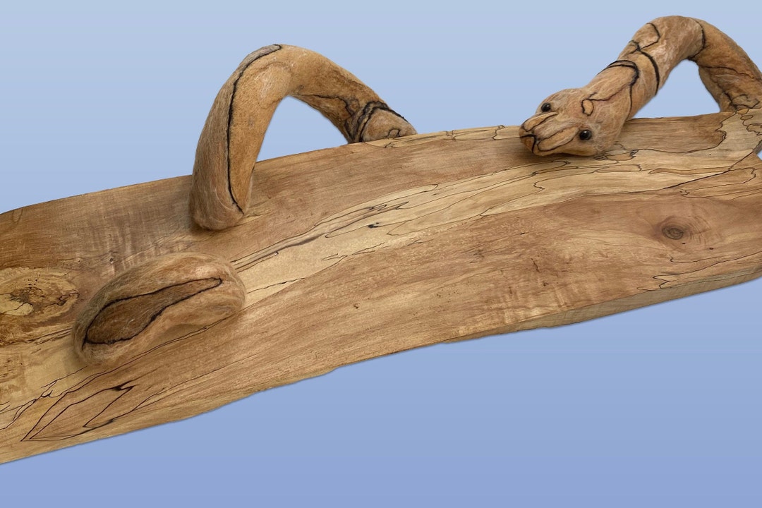 Snake Sculpture, Needle Felted Animal and Maple Sculpture, Felted Snake ...