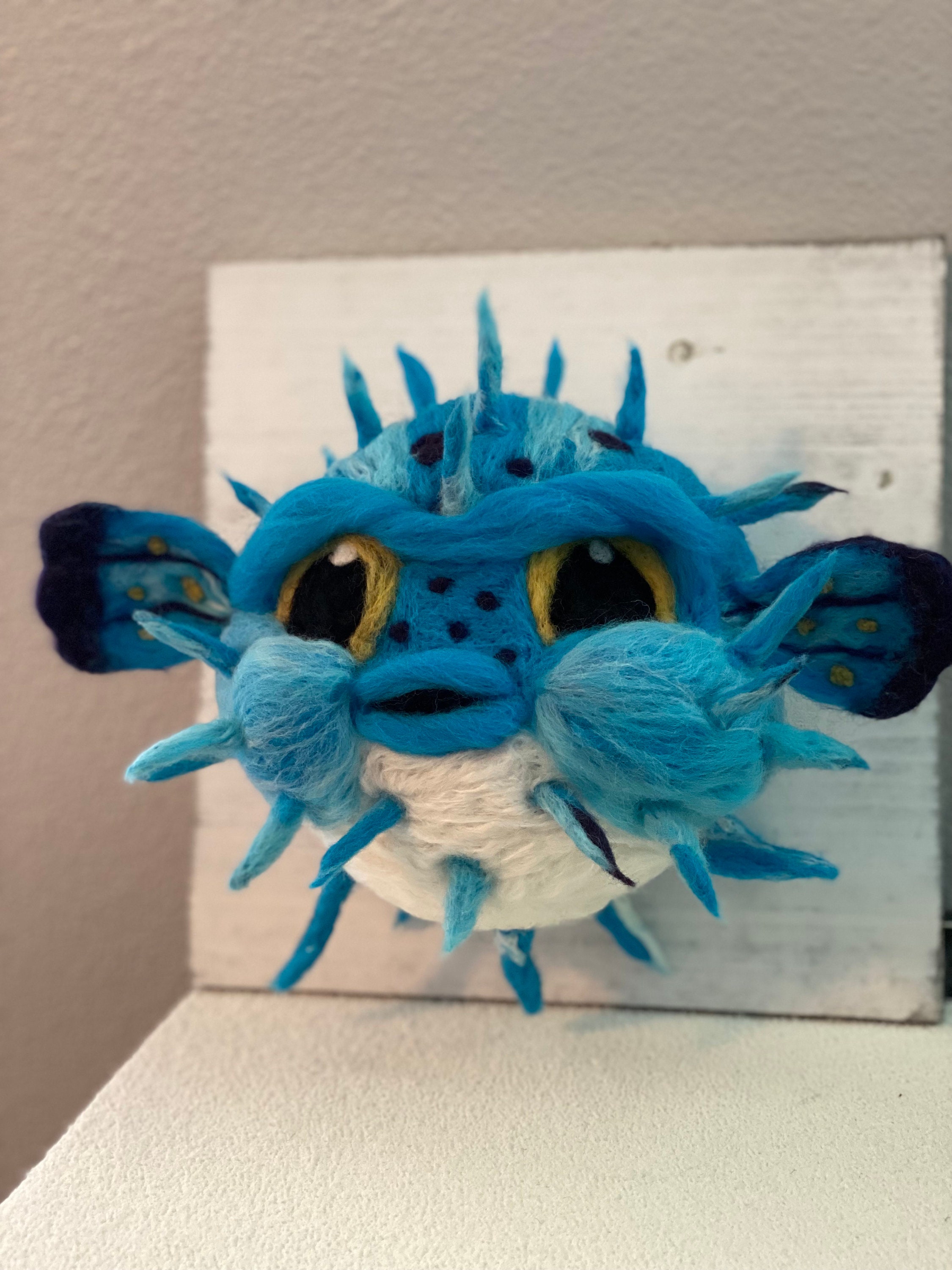 Needle Felt Pufferfish Animal Head Mount Faux Taxidermy - Etsy