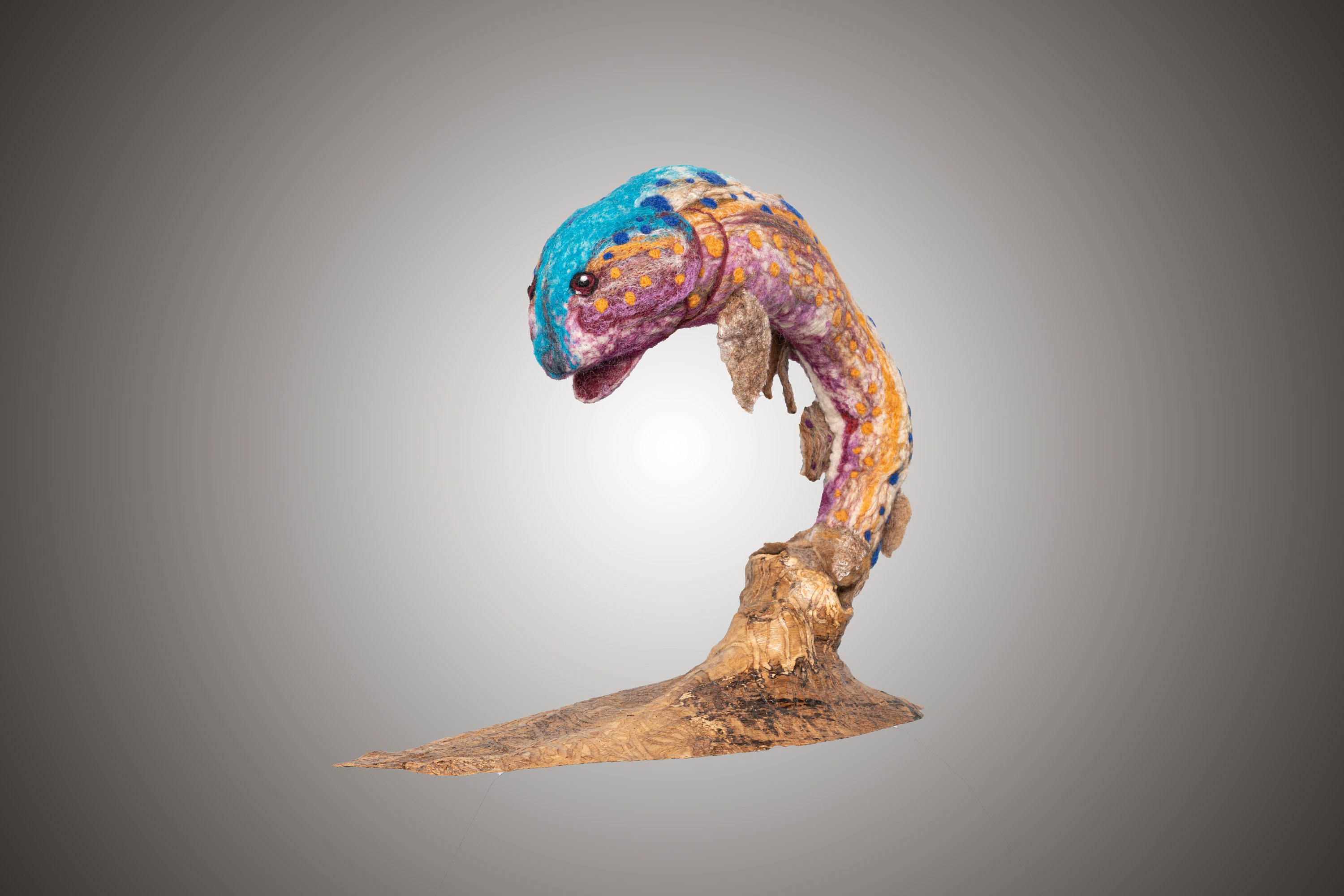 Needle Felted Rainbow Trout Sculpture, Faux Animal Taxidermy, Fish ...