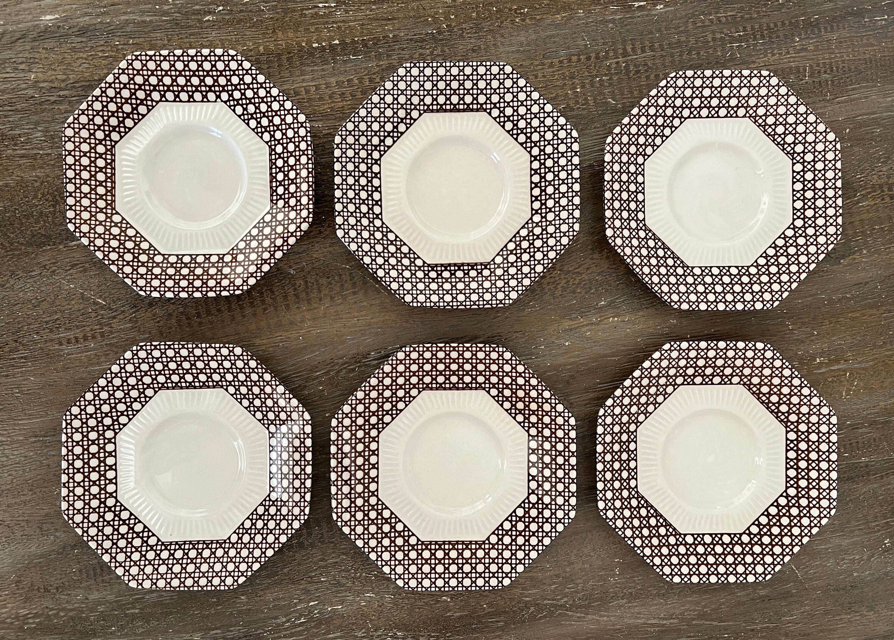 Vintage Independence Ironstone Cane Brown Octagon Plates - Etsy