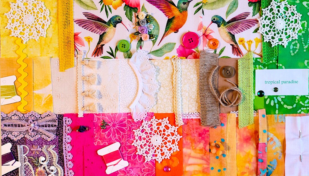 Tropical Hummingbirds Large Slow Stitch Kit - Mindful Stitching ...