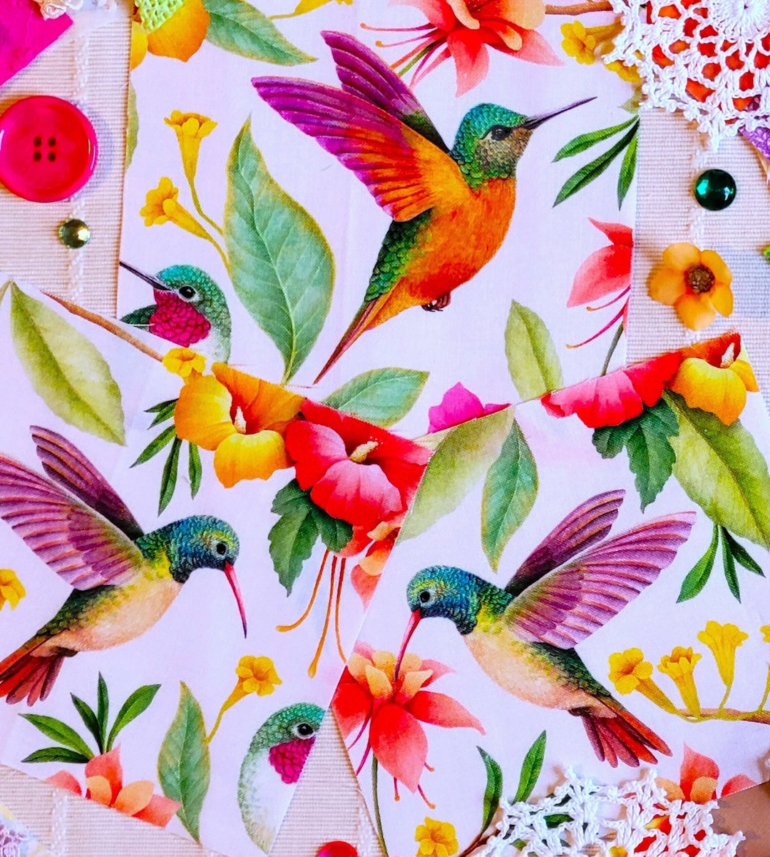 Tropical Hummingbirds Large Slow Stitch Kit Mindful Stitching ...