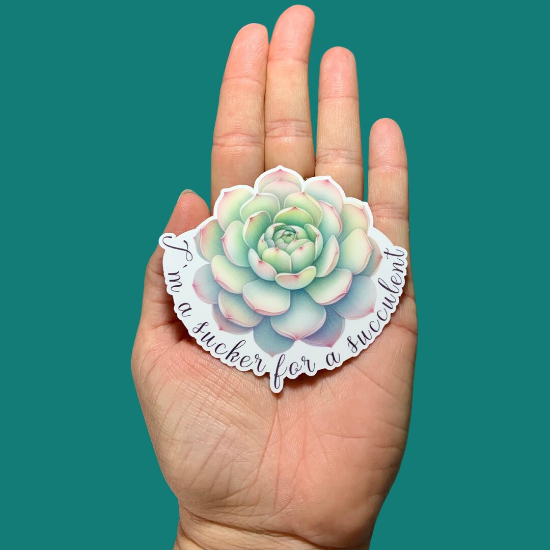 I'm a Sucker for a Succulent, Vinyl Water Resistant Sticker, Plant ...