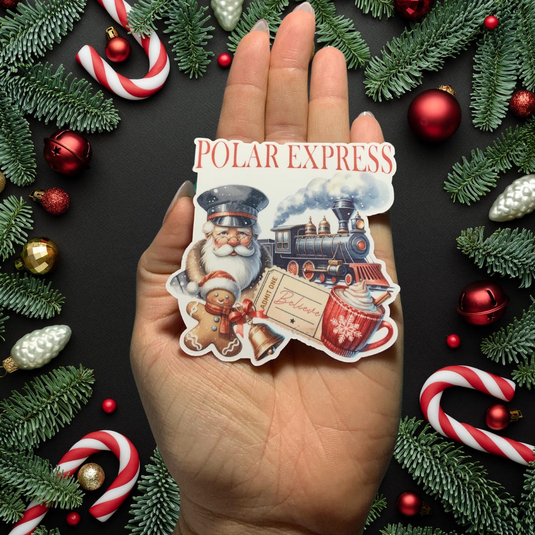 Polar Express Sticker, Vinyl Water Resistant Sticker, Laptop, Notebook ...