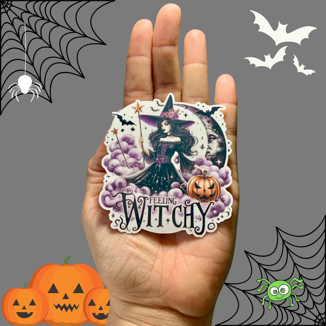 Feeling Witchy Sticker, Vinyl Water Resistant Sticker, Halloween ...