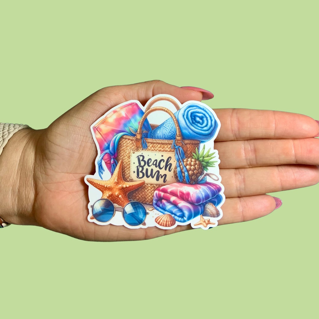 Beach Bum Stickers, Vinyl Water-resistant Sticker, Summer Sticker ...