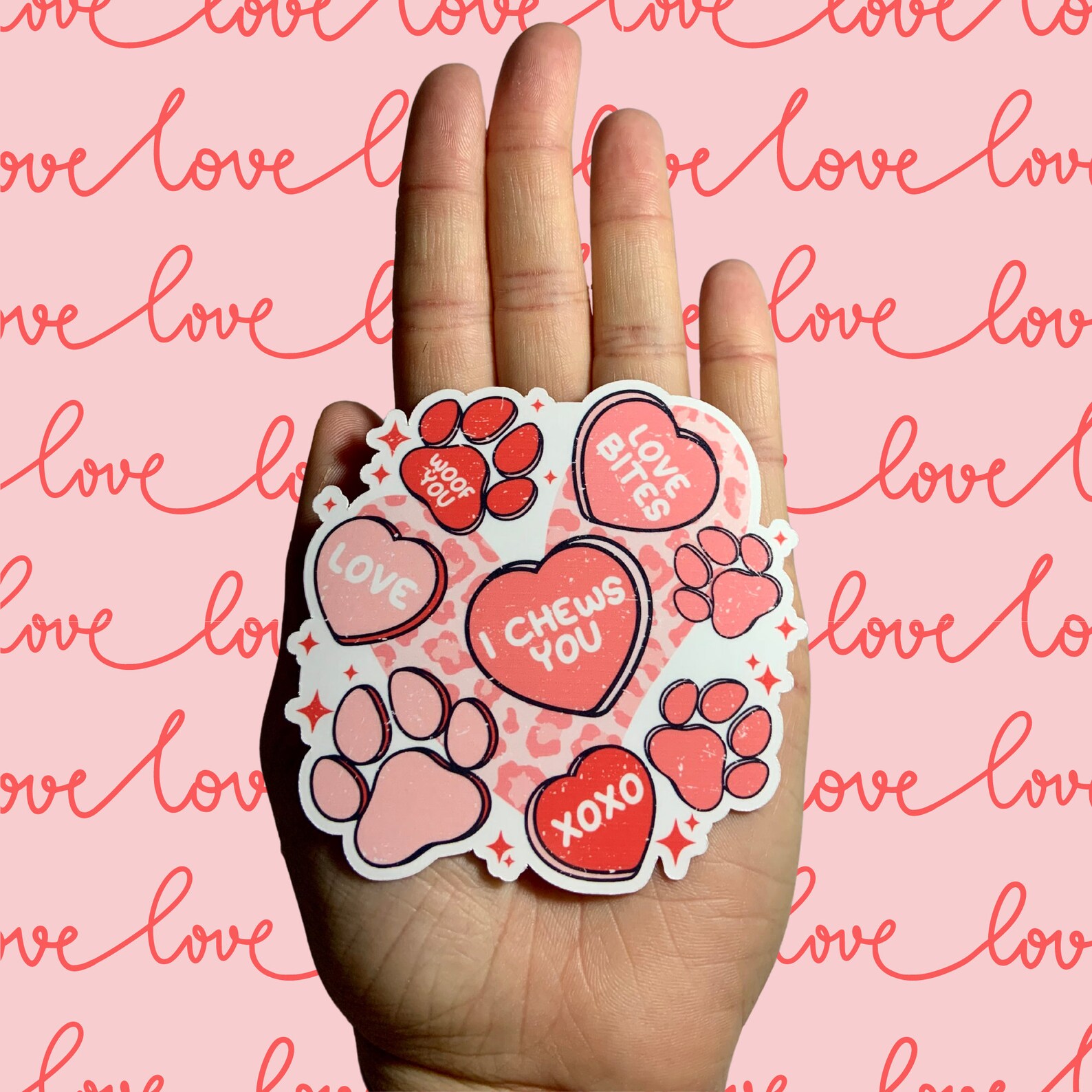Paw Prints & Sweet Tarts Sticker, Vinyl Laminated Water-resistant ...