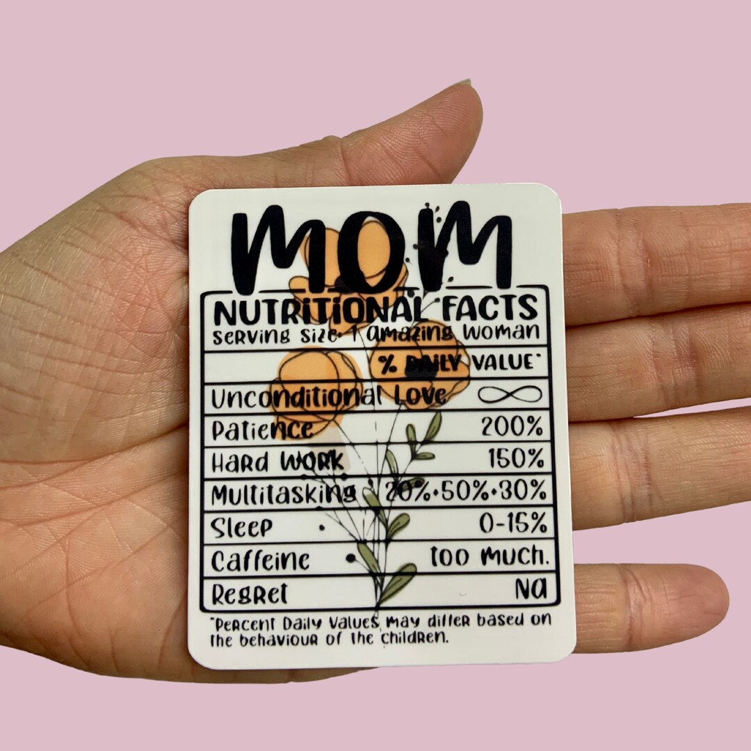 Mom Nutritional Facts Vinyl Sticker Water Resistant Laptop - Etsy