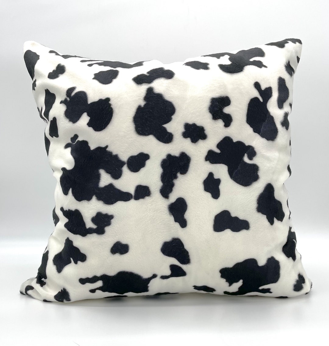 Cow Print Removable Cushion Cover | Cow Print Pillow Cover | Black and ...