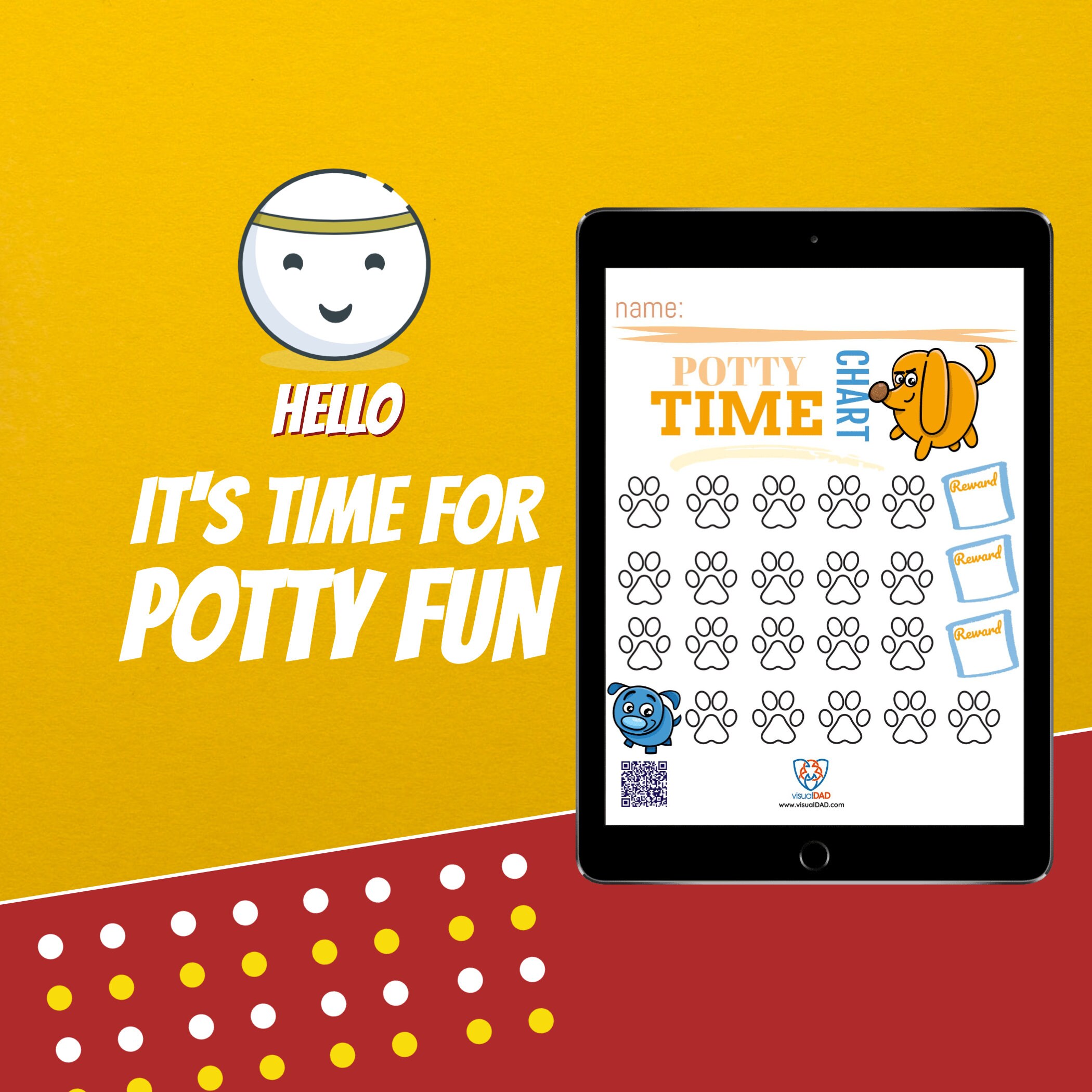 Printable Reward Chart With Dog Character, Doggy Sticker Chart, Instant ...