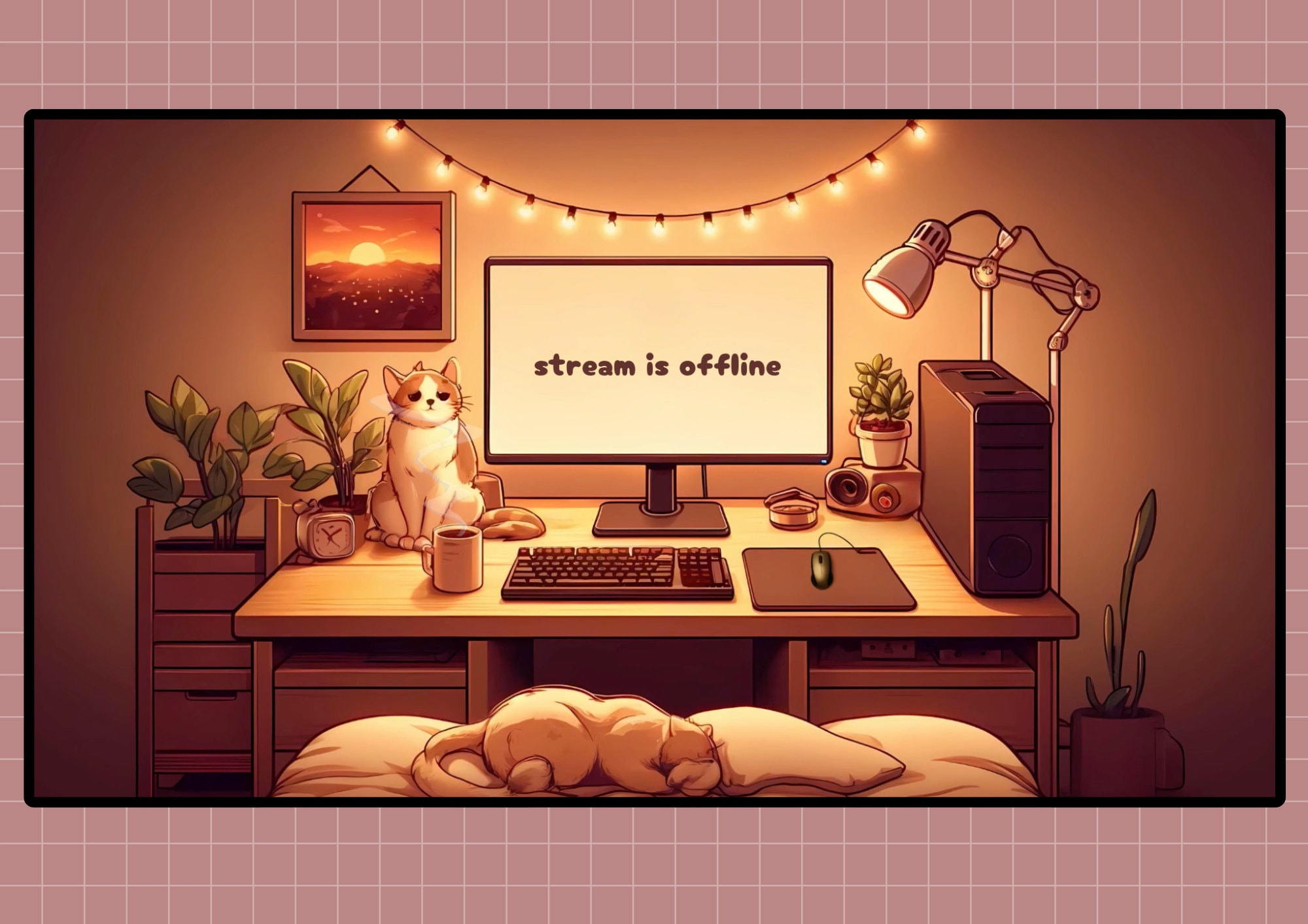 4 Animated Twitch Screens Cozy Stream Screens Cute Twitch Overlay Lofi ...
