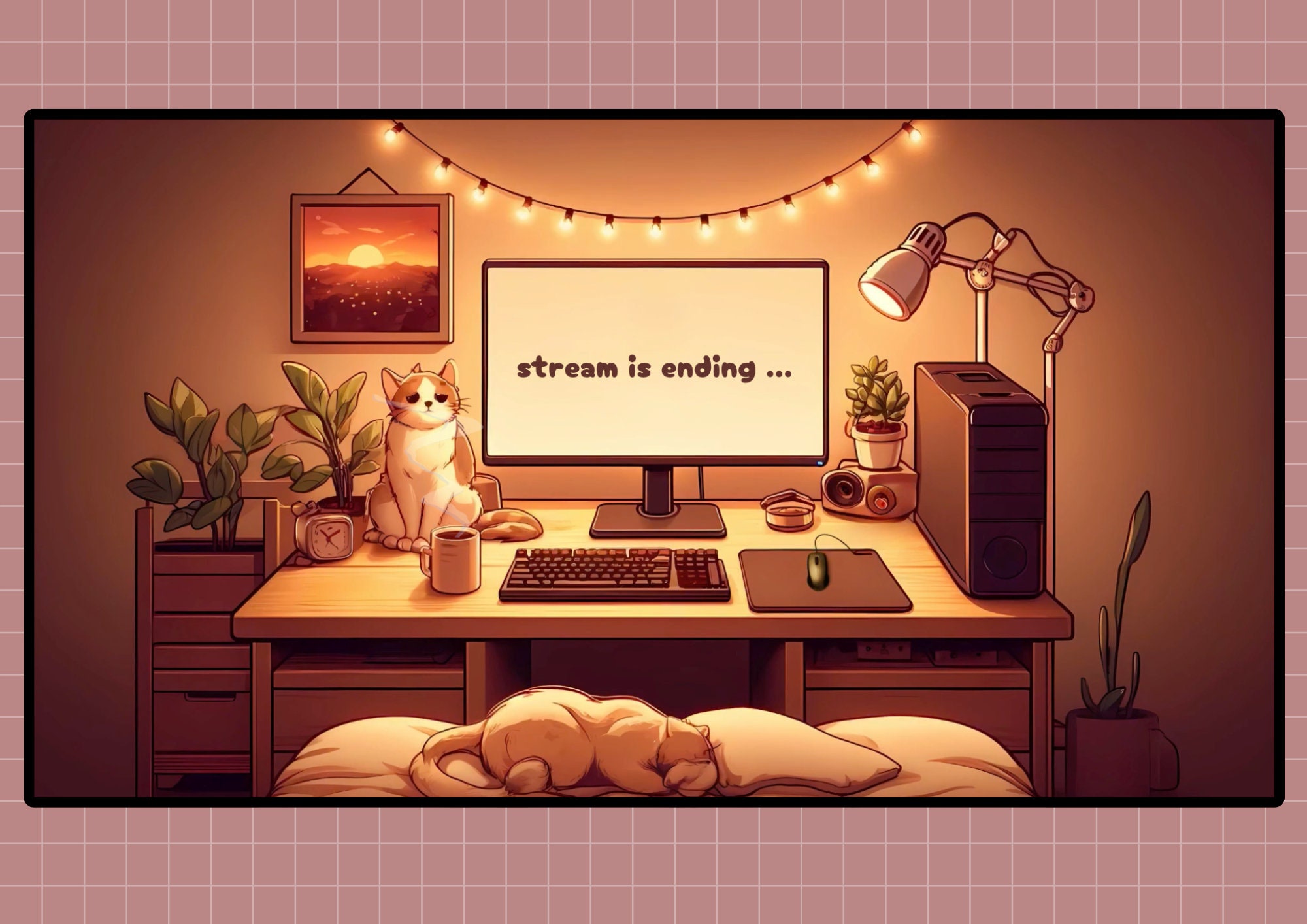 4 Animated Twitch Screens Cozy Stream Screens Cute Twitch Overlay Lofi ...