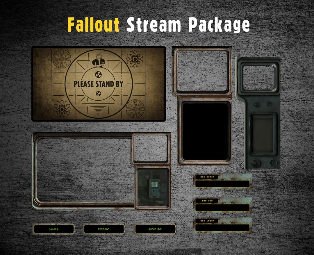 Fallout Stream Package Fallout Overlay & Animated Banners, Alerts ...