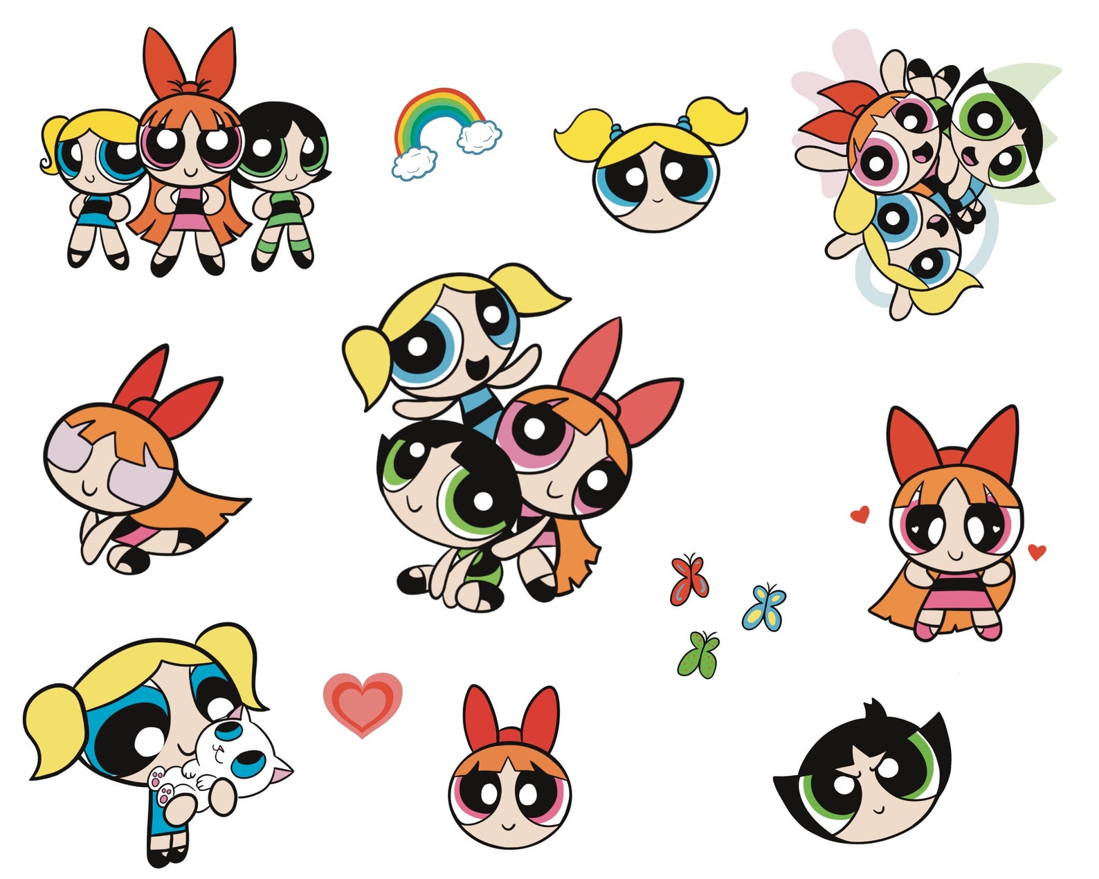 Powerpuff Girls Digital Files in SVG, PNG, PSD Format Girl Superheroes ...