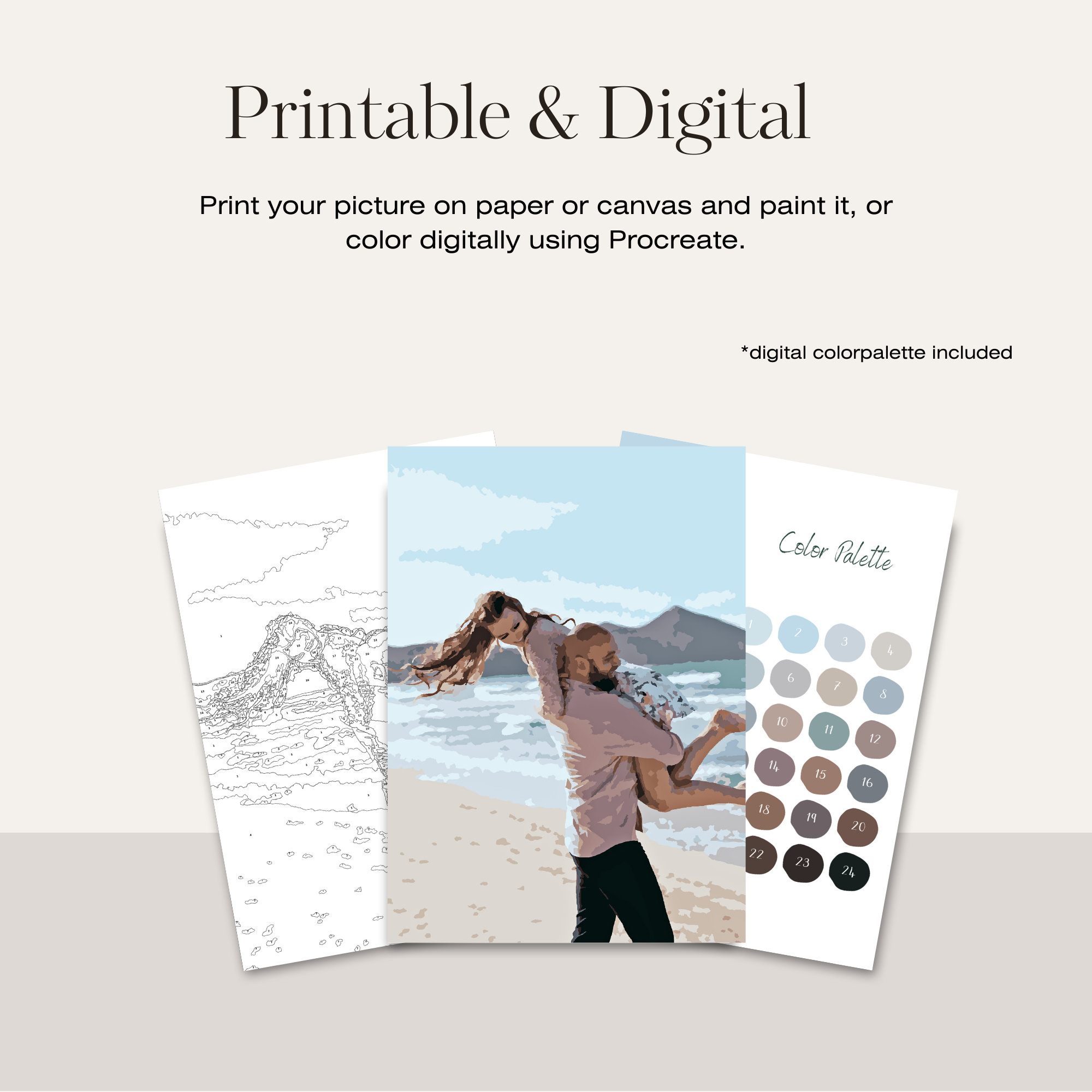 Digital Custom Paint by Numbers Personalized Paint by Numbers / Paint ...