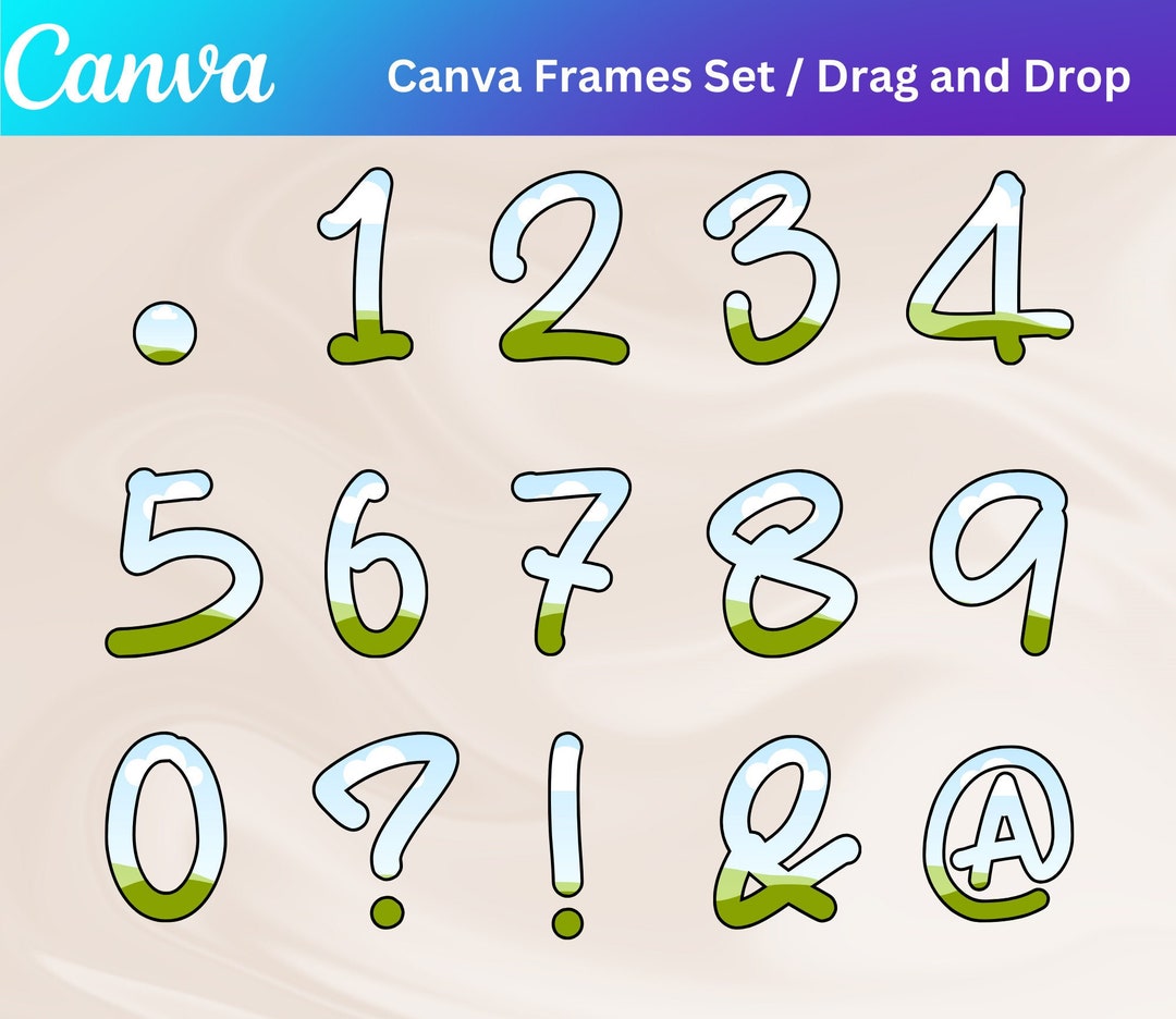 Canva Numbers Frame Template Numbers Template Custom Canva Numbers ...