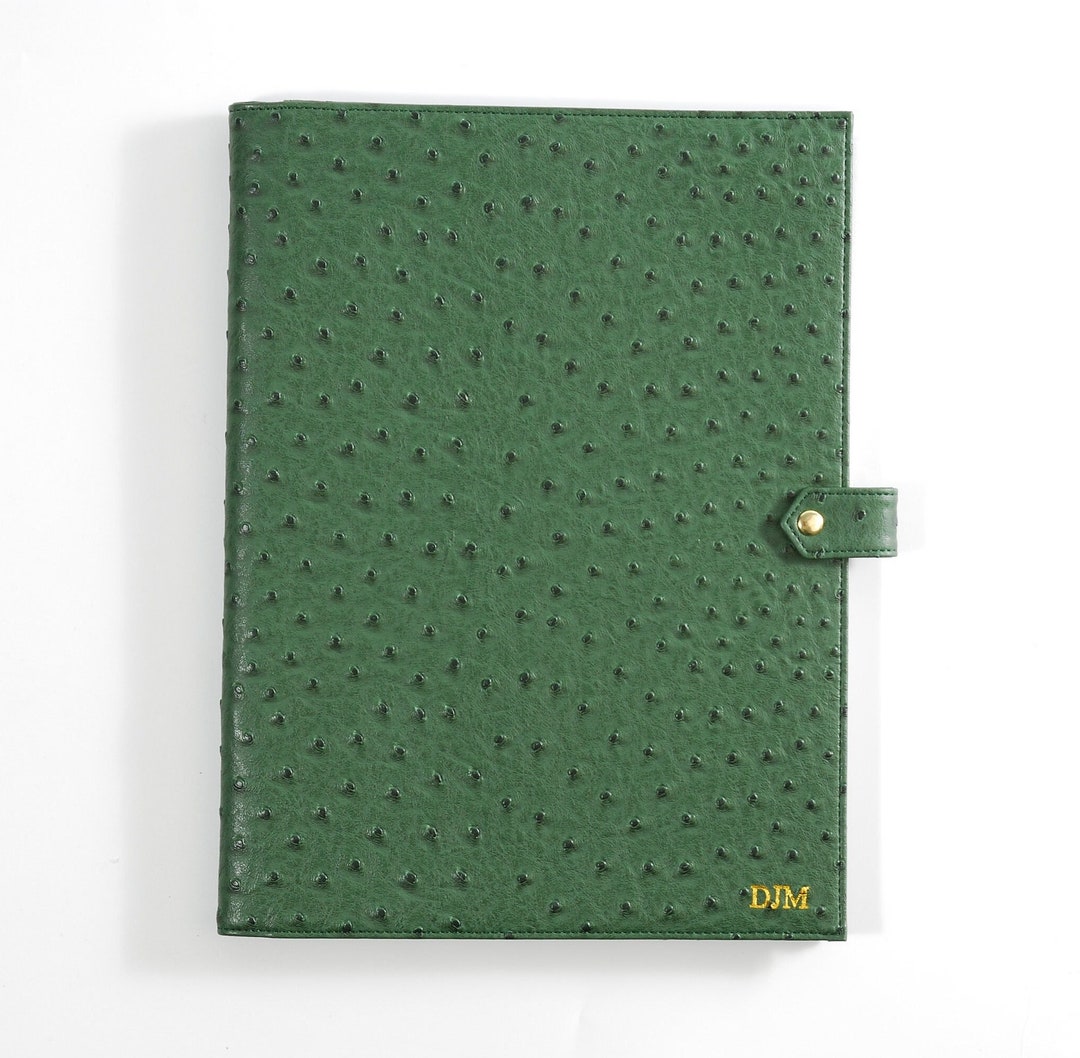 Monogrammed Leather Portflio,personalized Vegan Leather File Holder ...