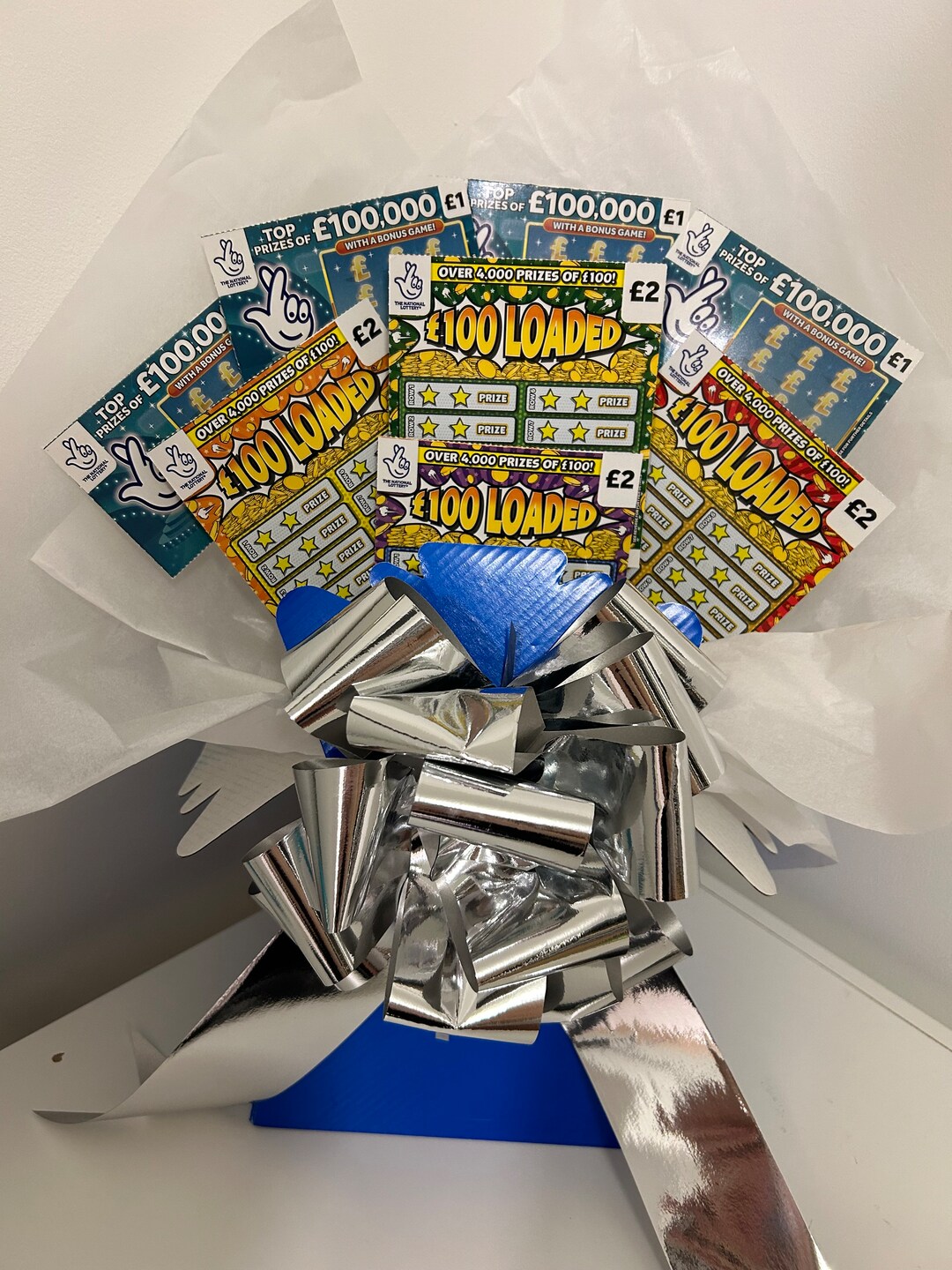 Personalised Full Scratchcard Bouquet..scratchcard Hamper Christmas ...
