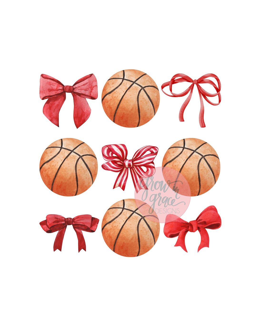 Red Basketball Bow Coquette PNG | Digital Download - Etsy