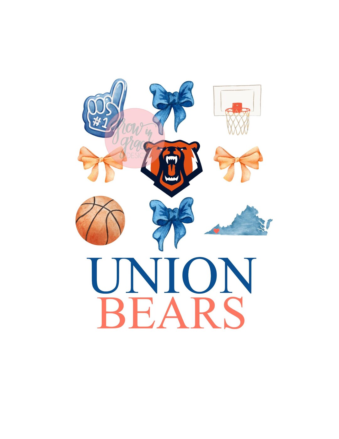 Union Bears Basketball PNG Digital Download - Etsy