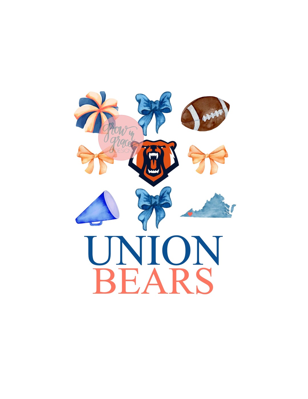 Union Bears Football Cheer PNG | Digital Download - Etsy
