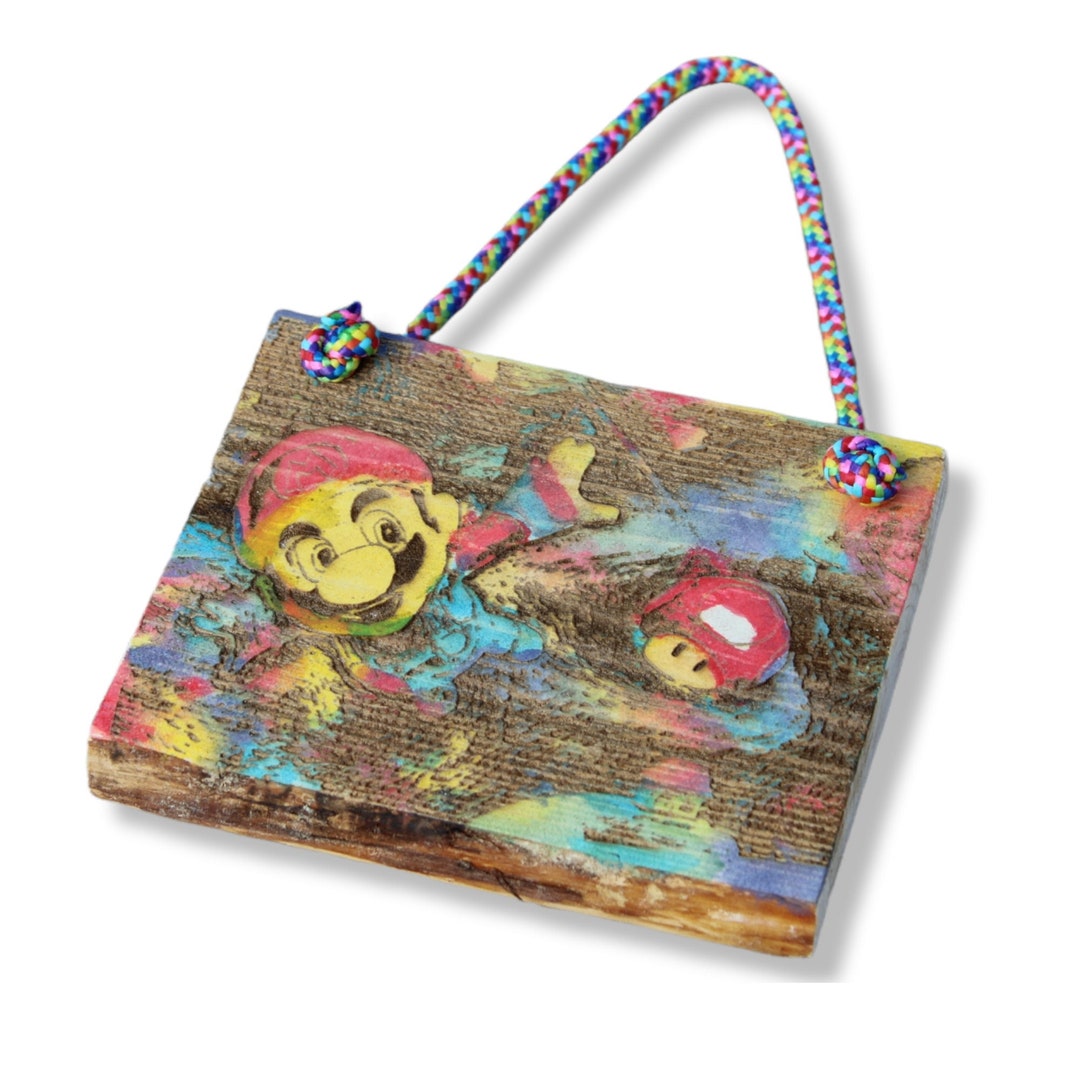 Mario Tripping on Mushrooms Wooden Sign. Engraved With Color on the ...