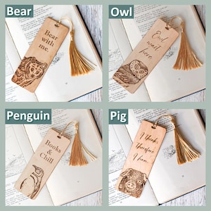 Wooden Bookmark | Funny Animal Bookmarks | Gifts for Book Lovers | Book ...
