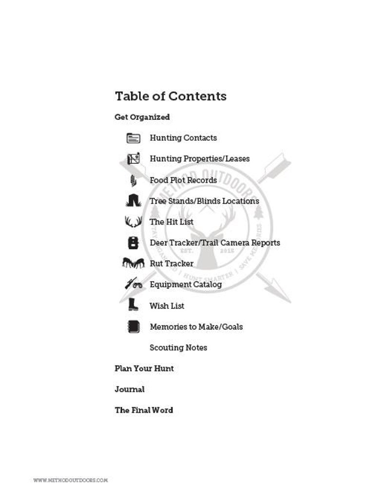 Printable Deer Hunting Journal - Hunting Log Book, Whitetail Hunting ...