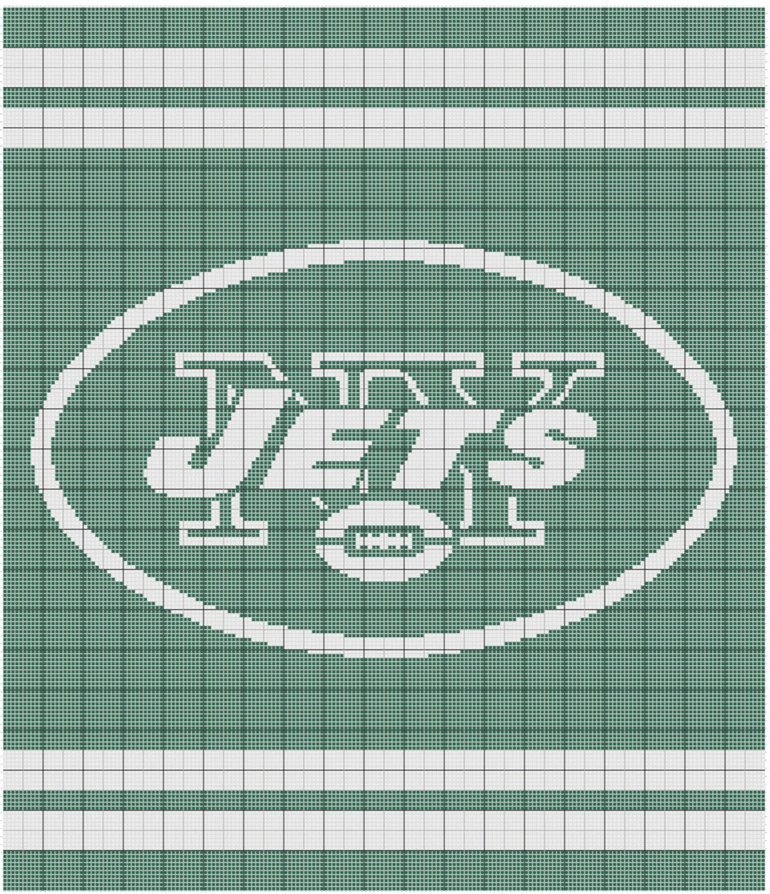 New York Jets Single Crochet Graphgan / Blanket Pattern With - Etsy