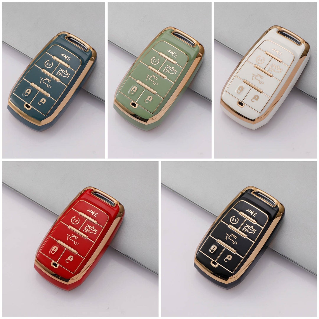 Dodge Ram Remote Car Key Cover Gold Soft Premium TPU Protector Case for ...