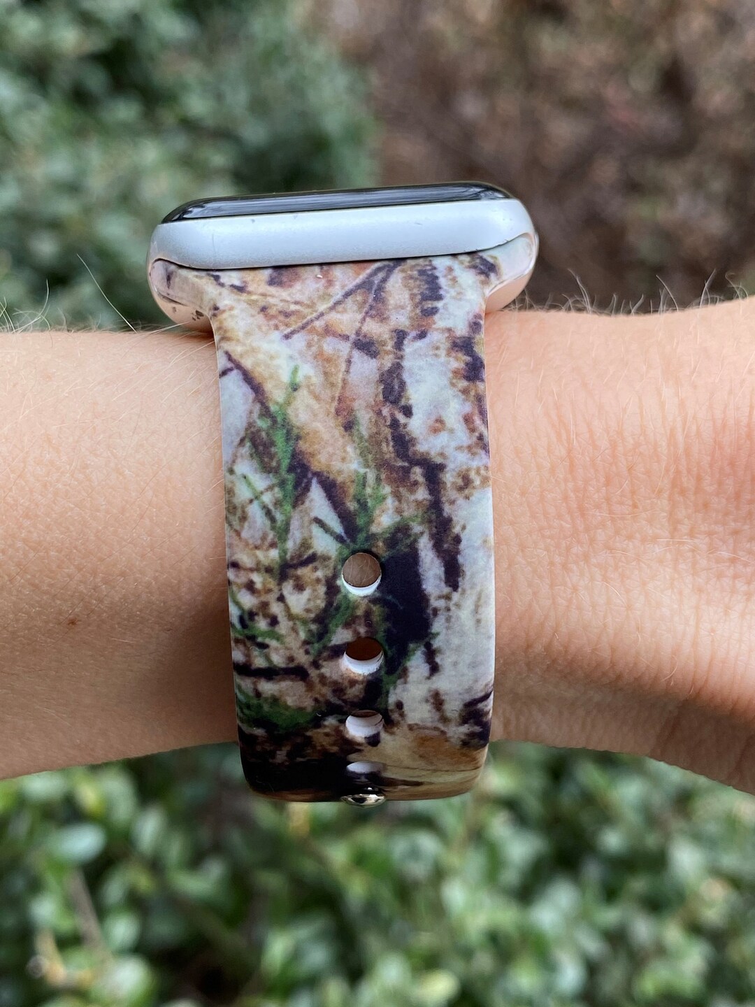 Camo Woods Camouflage Silicone Watch Band Compatible With Apple Watch ...