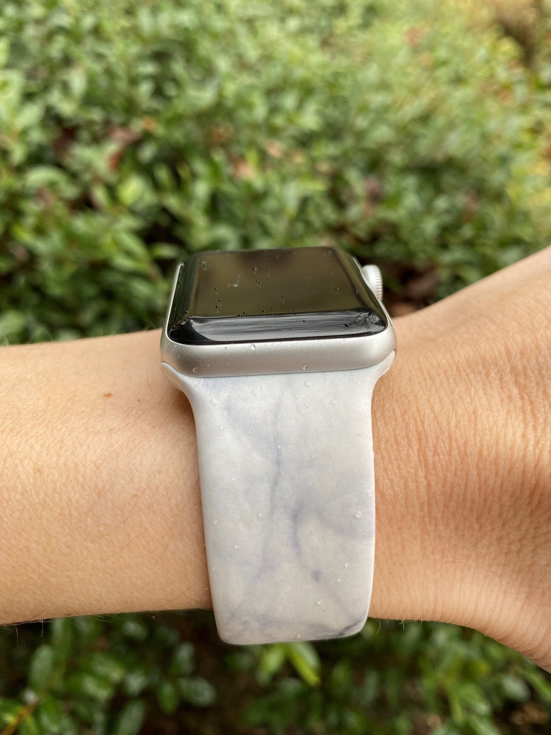 Gray Carrara Marble Grey Watch Band Compatible With Apple - Etsy