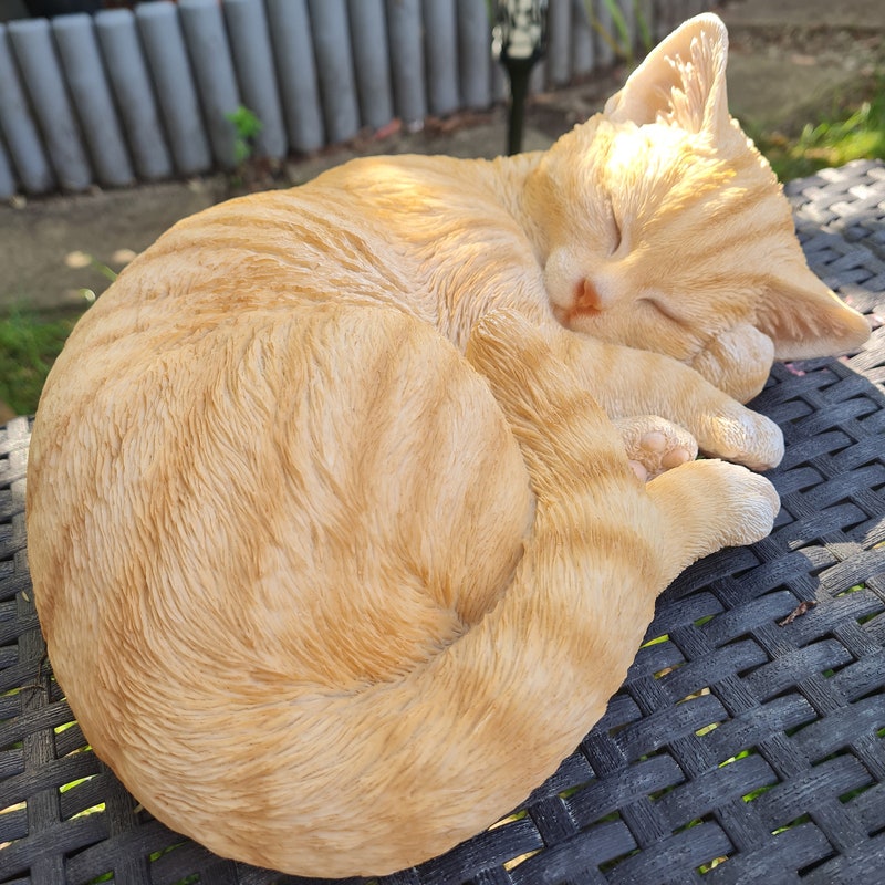 Ginger Cat Garden Statue - Etsy UK