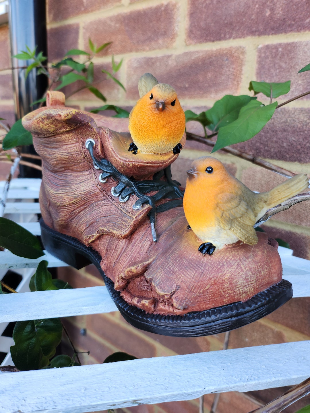 Robin Boot Resin Planter vivid Arts - Etsy