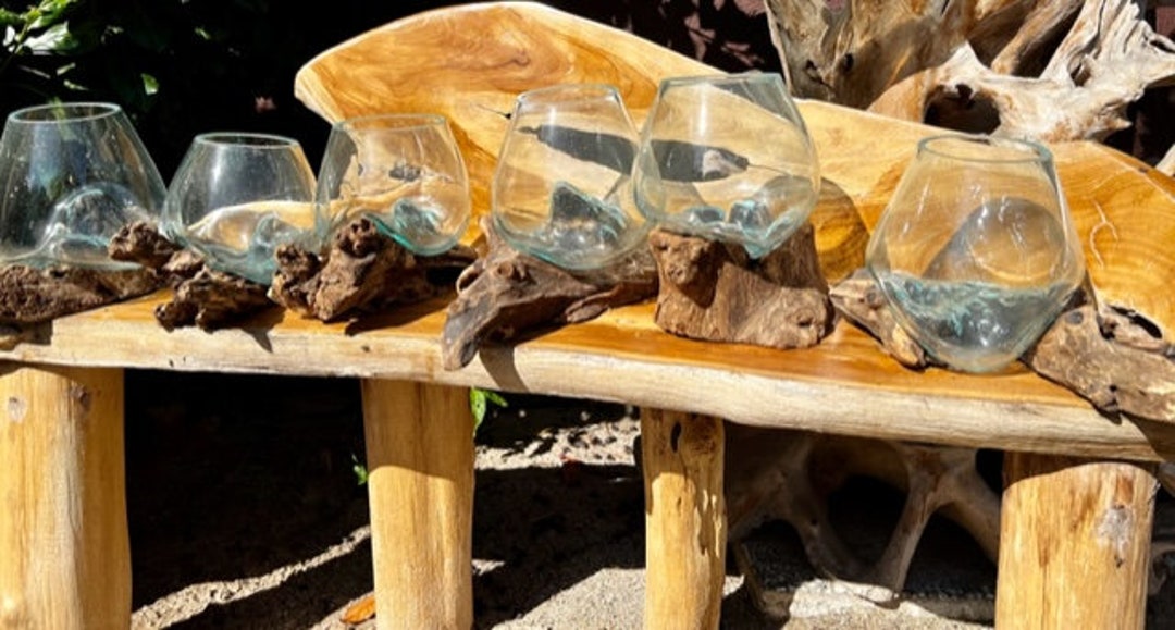 Flower Vase Root Wood Glass Vase Decorative Glass Flower Vase - Etsy