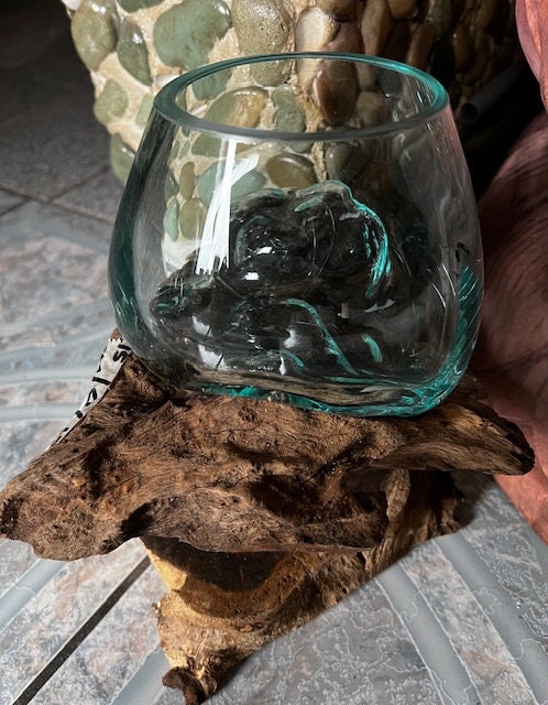Root Wood Glass Vase Decorative Glass Flower Vase Liqva Vase - Etsy