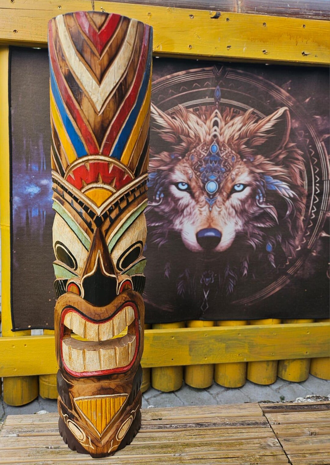 Totem Pole Totem Pole, Torture Stake Wall Decoration 80 X 17 Cm Indian ...